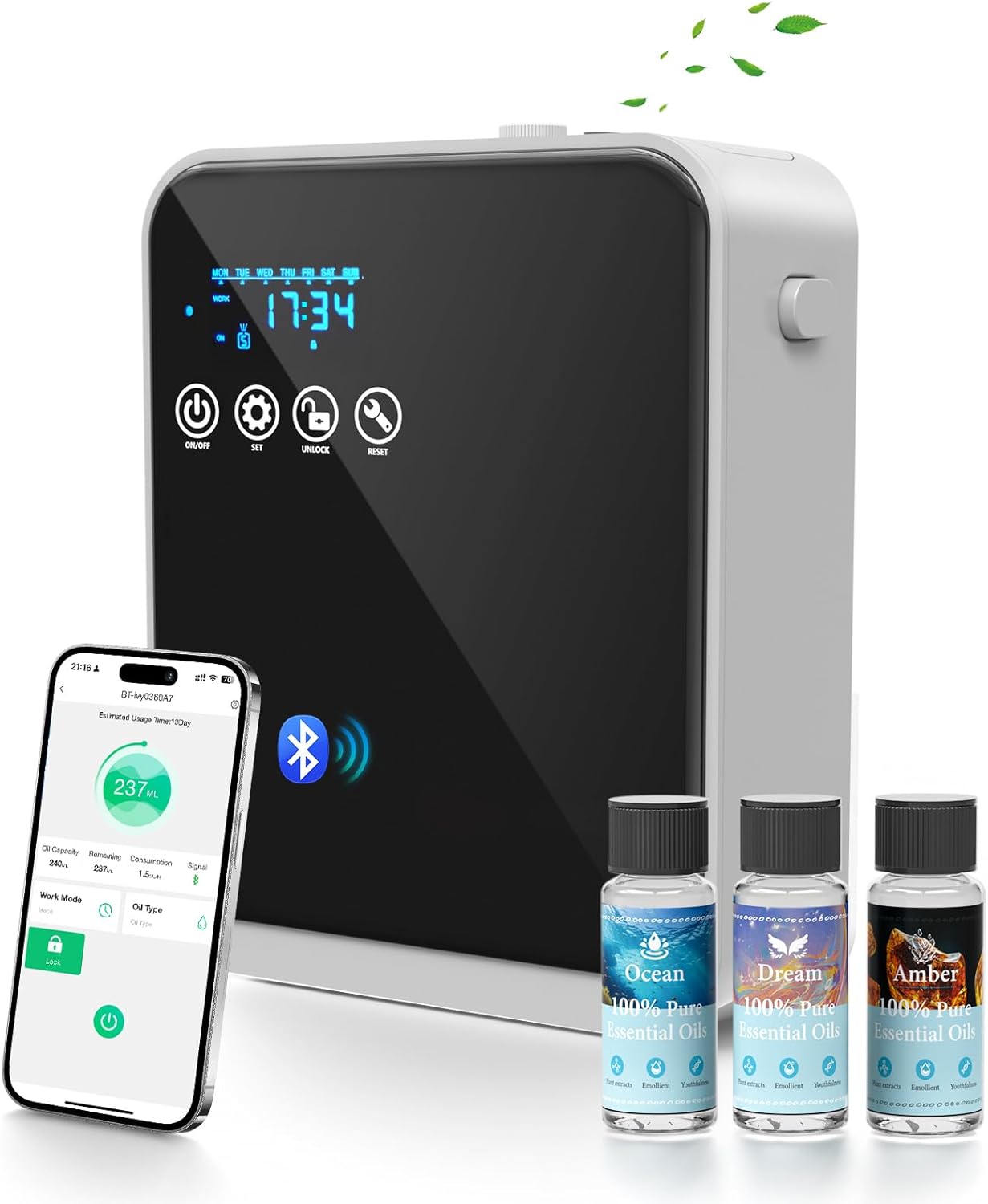 Amazon.com: Waterless Essential Oil Diffuser,Aromatherapy Scent ...