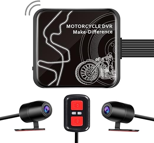 VSYSTO Motorcycle Dash Cam, 1080P Dual Lens Motorcycle Cam Front and ...