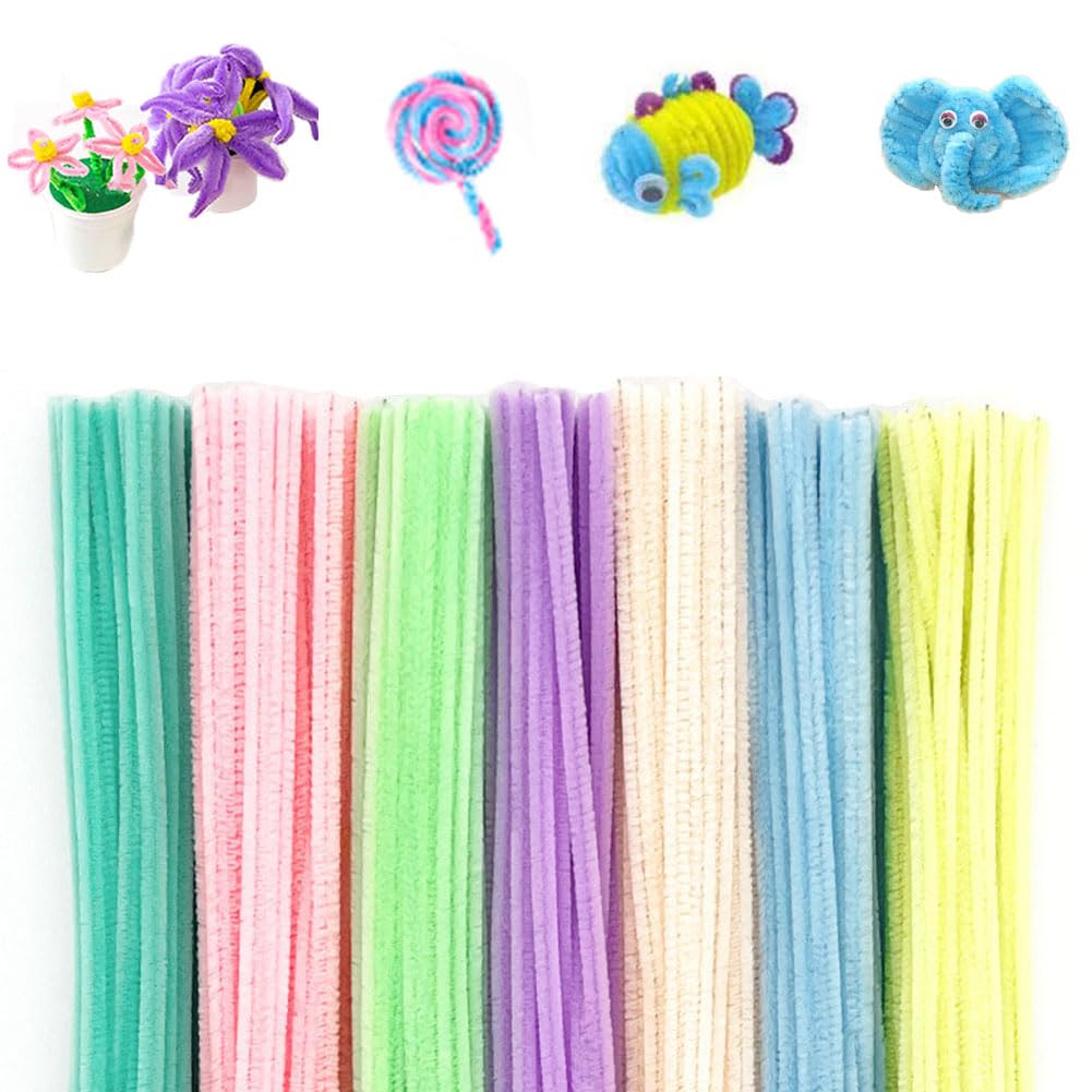 200pcs Multi Color Pipe Cleaners, 30cm x 6mm long Craft Pipe Cleaner ...