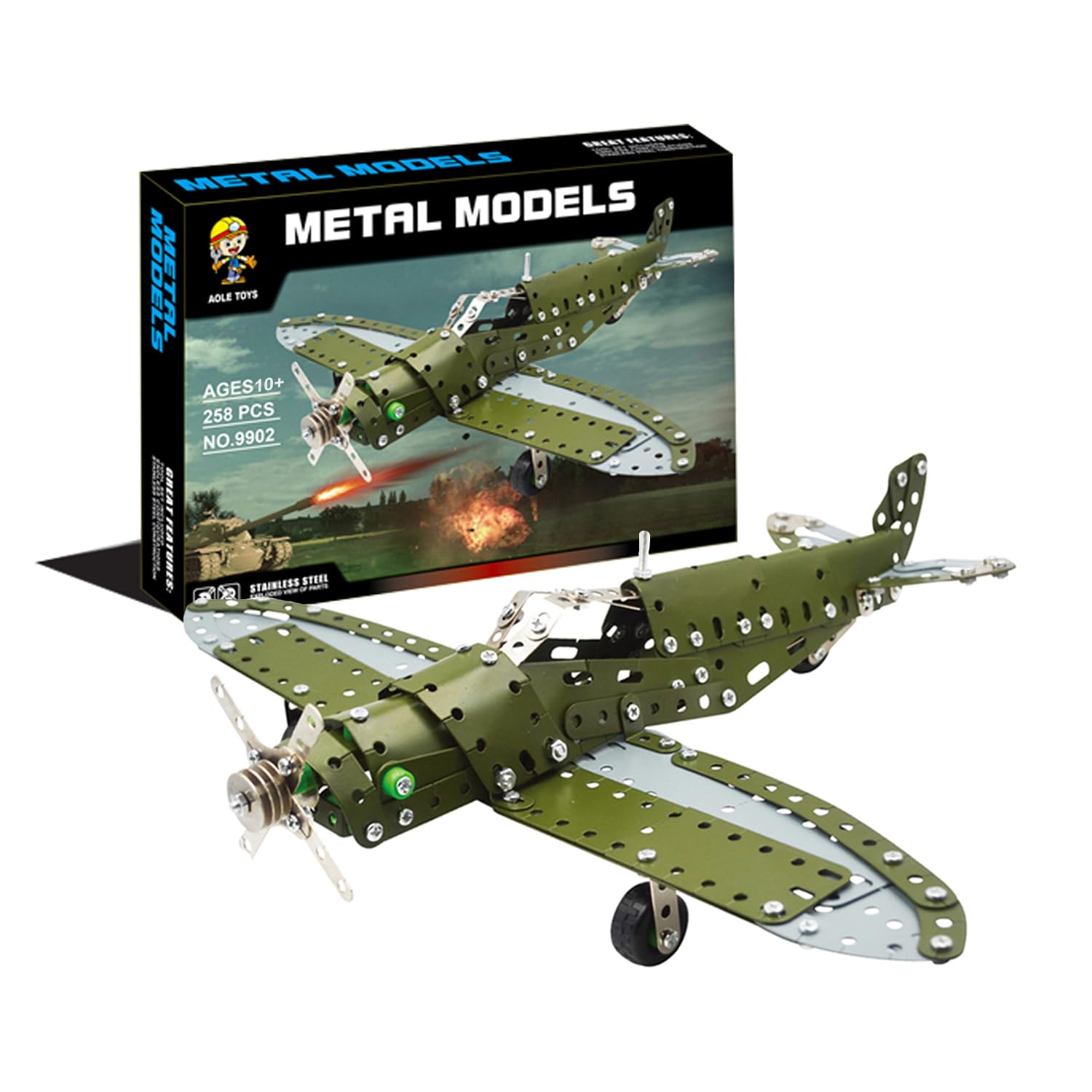 Amazon.com: Georgie Porgy Metal Building Toys Set DIY Model Airplane ...