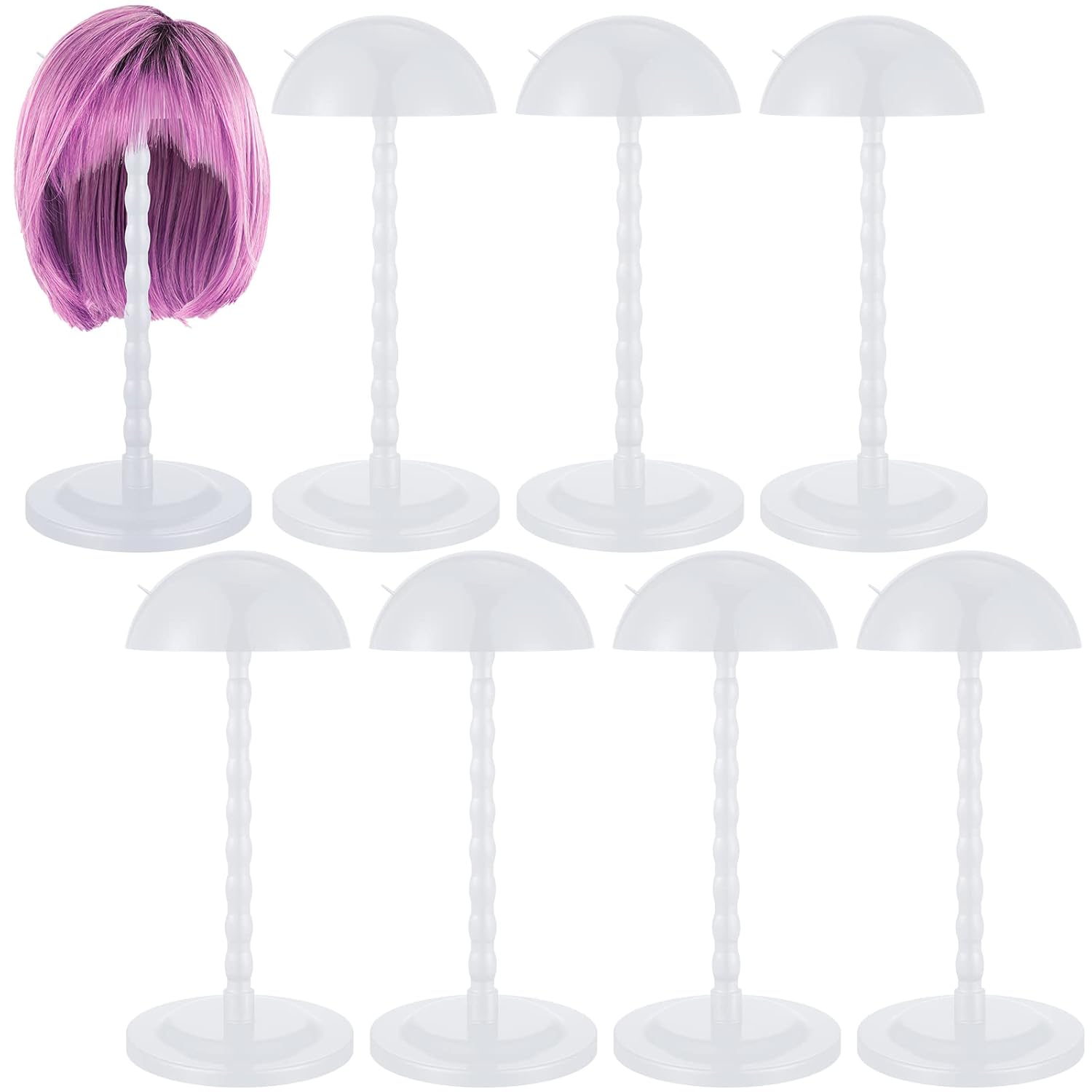 Amazon.com: 8 Pieces Wig Holder Wig Head Stand Wig Stand for Styling ...