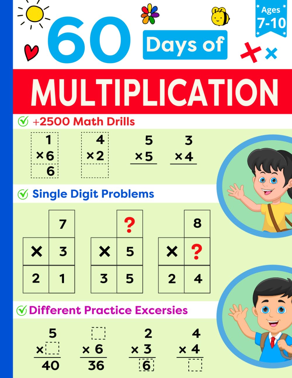 Math Ninjas - Multiplication Workbook Grades 3-5: 60 Days of Math ...