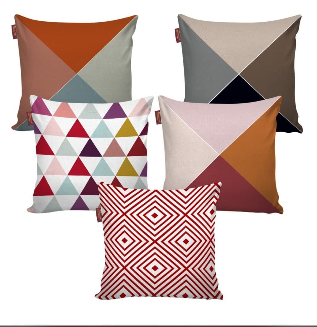 Buy CASA-NEST 5 Piece Square HD Digital Print Decorative Soft Cotton ...