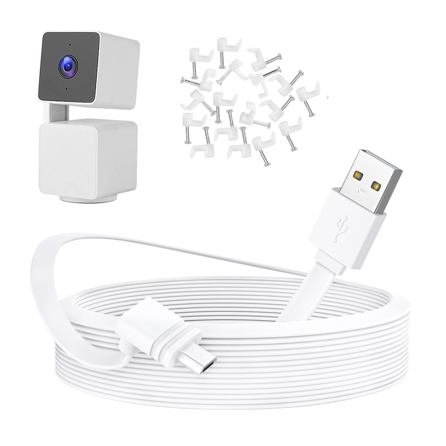 Amazon.com: delilyn L-Shape Power Extension Cable Compatible with WYZE ...