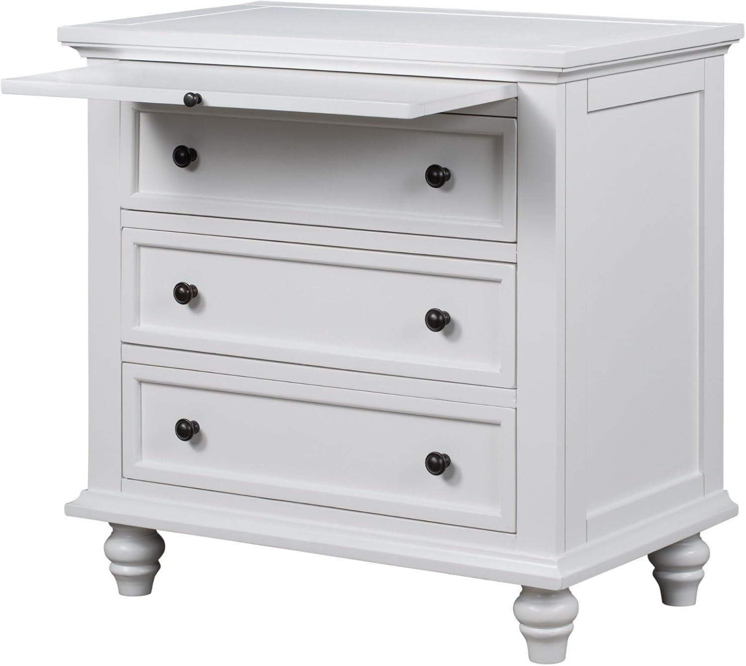 Amazon.com: FRITHJILL Solid Wood Bedside Table with Pull-Out Tray ...