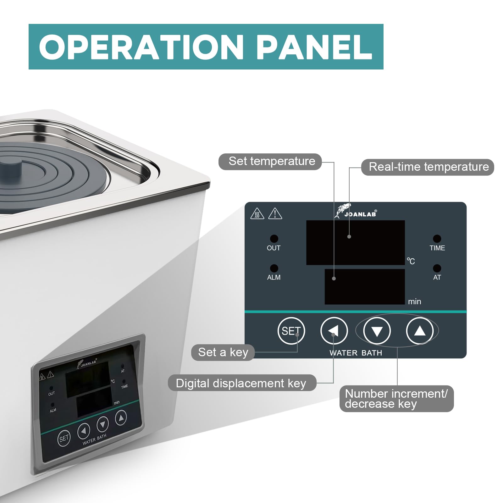 Lab Water Bath Digital WB100-1 Thermostatic Heater Electric Heating ...