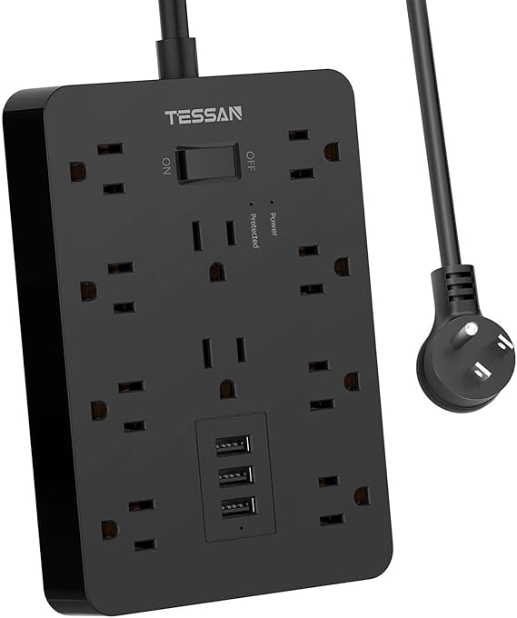 Amazon.com: TESSAN Mountable Power Strip Extension Cord with Surge ...