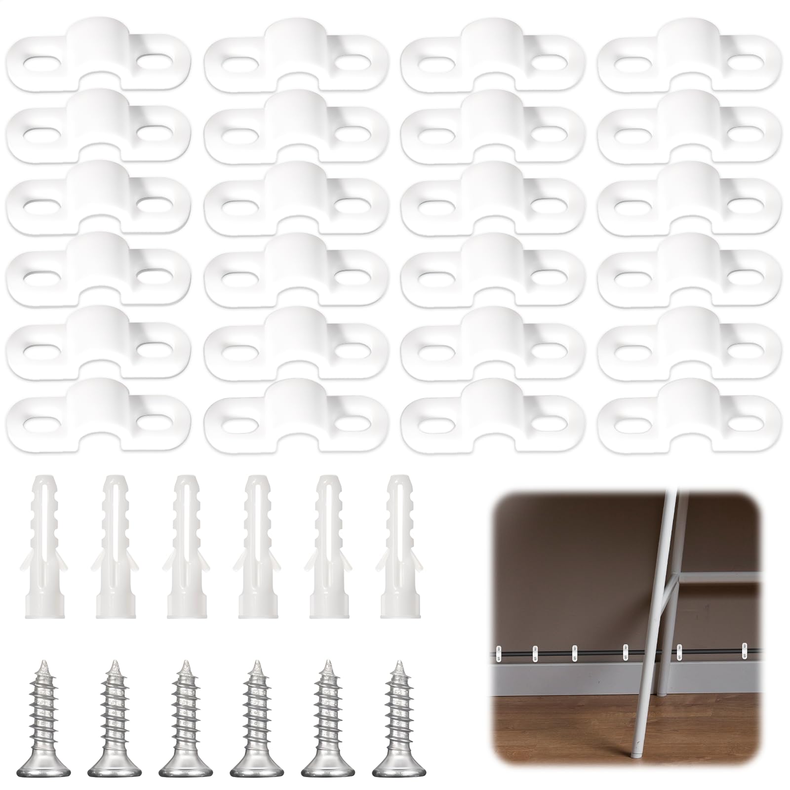 Amazon.com: 24PCS Wire Shelf Loop Clips, White Wire Shelf Clips with ...