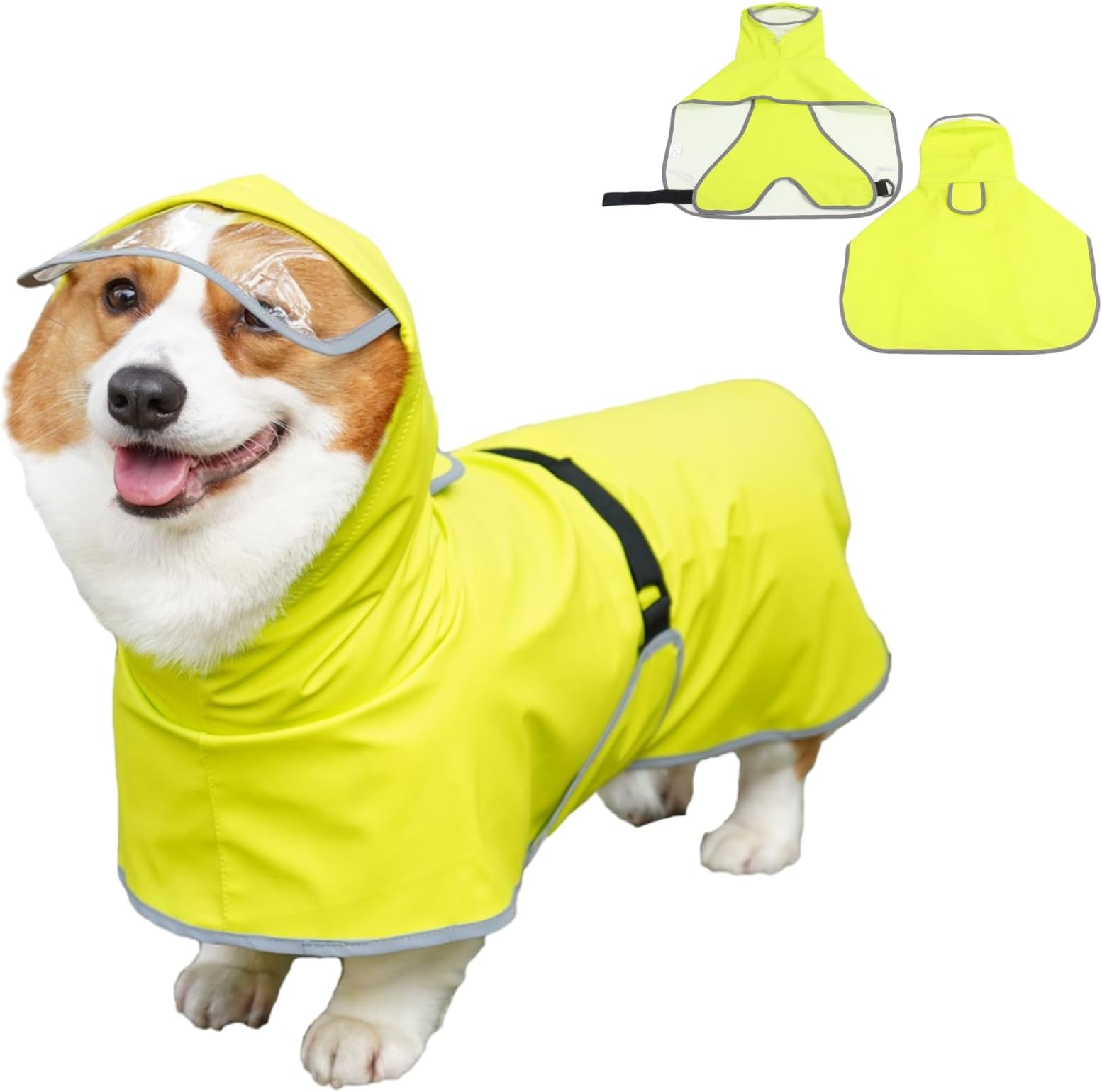 Amazon.com : Luccalily Dog Rain Jacket with Hood for Medium Large Dog ...
