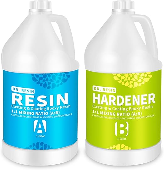 Amazon.com: DR. RESIN 2 Gallon Crystal Clear Epoxy Resin Kit, No ...