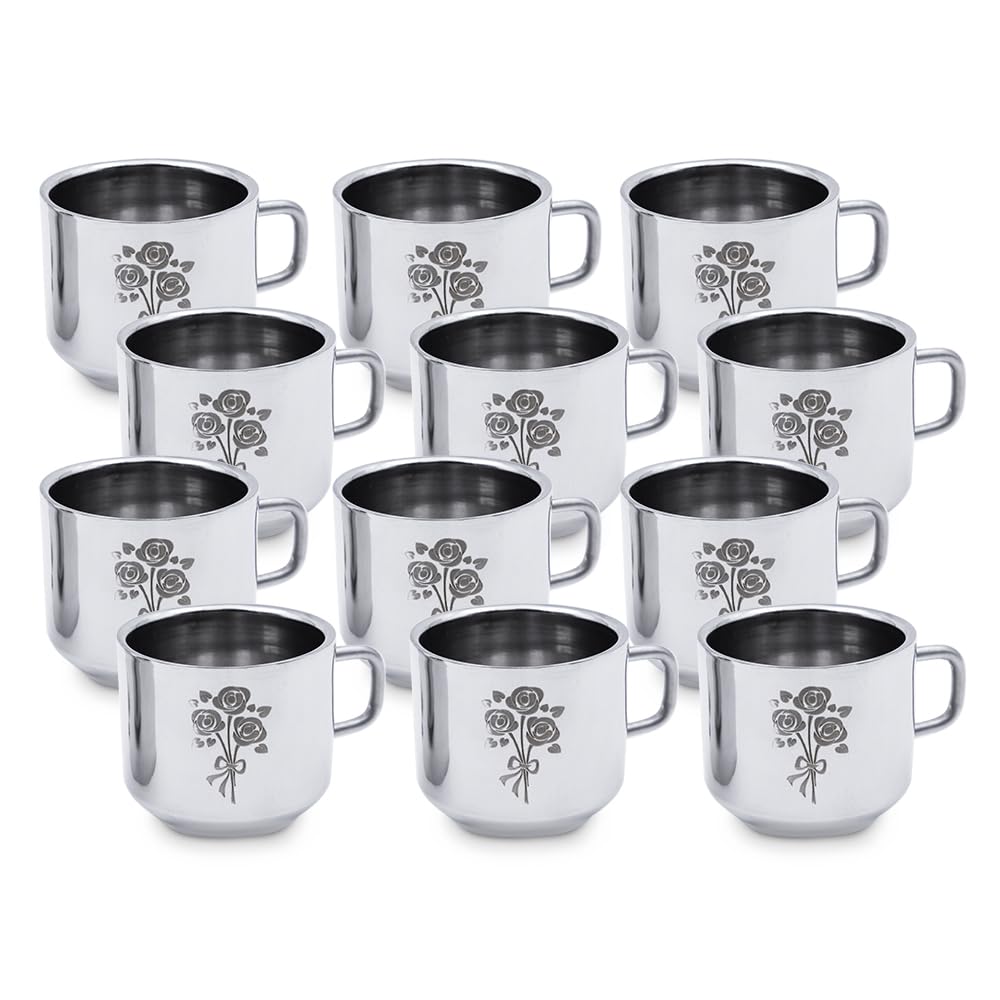 Buy LiMETRO STEEL Pack of 12 Steel Stainless Steel High Polish Double ...