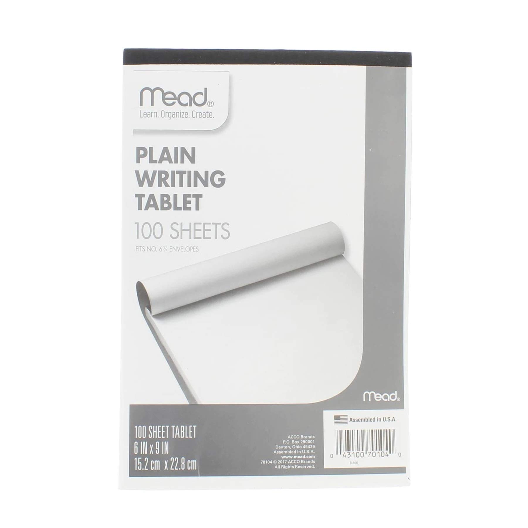 Buy Mead Products - Writing Tablet, Top-bound, Plain, 15 lb, 6 in. x9 ...