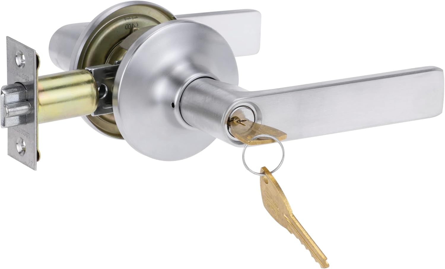 Lockwood Symmetry Series Entrance Element Leverset Door Handles, Satin ...