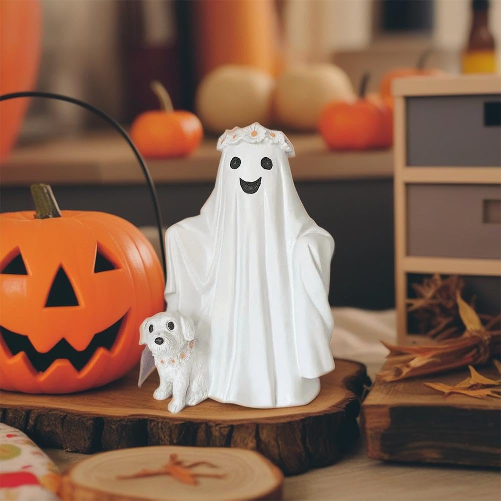 Statue Ghost Dog Costume Ghost Walking Dog Statue, Lovely Ghost Statue