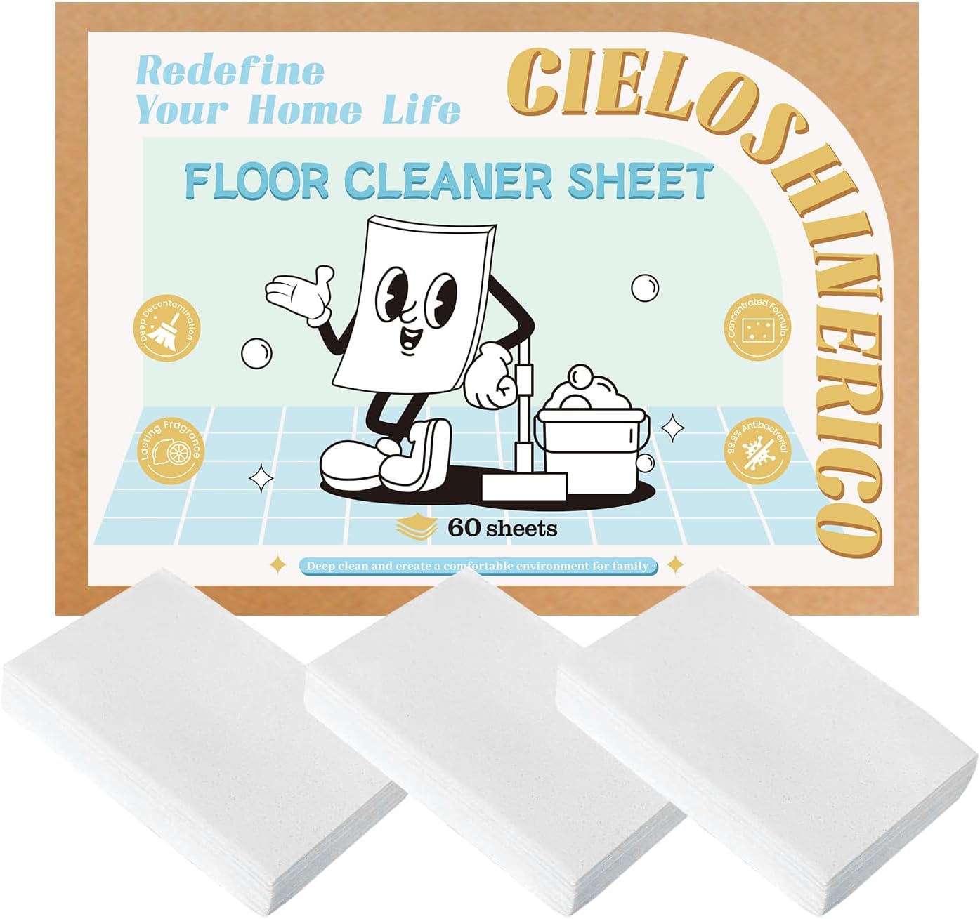 Amazon.com: Floor Cleaner Sheets, Floor Cleaning Slice for Mopping ...