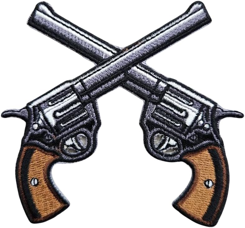 Amazon.com: 3.5" Embroidered Cowboy Guns Iron On Patch | Decorative ...