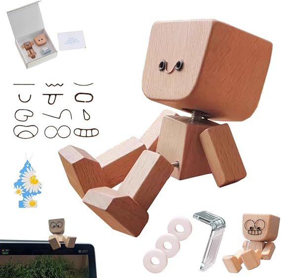 Amazon.com: Shaking Feet Wooden Doll,Shaking Wooden Man Figurine,Wood ...