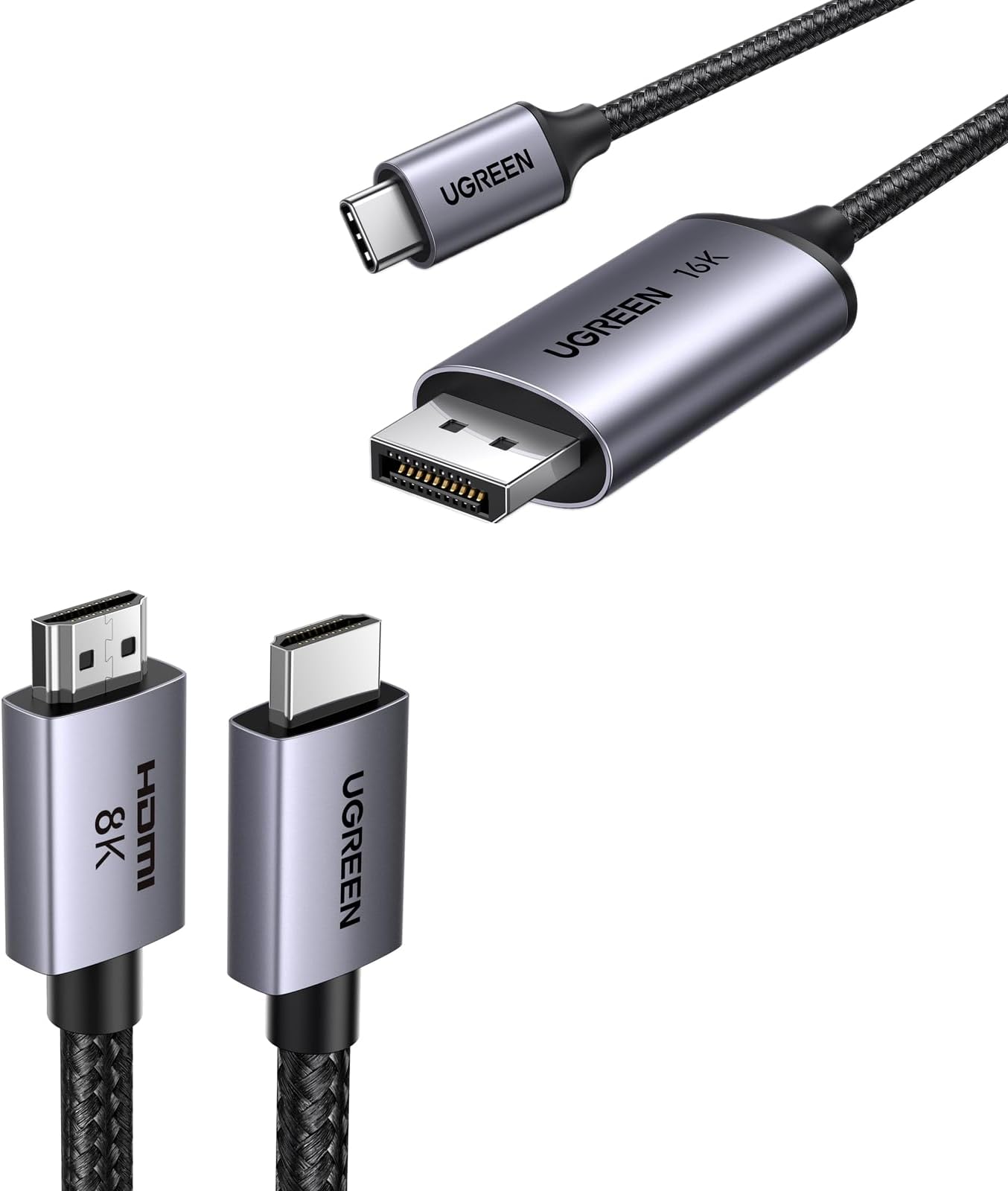 Amazon.com: UGREEN USB C to DisplayPort 2.1 Cable 40Gbps 16K@30Hz 8K ...