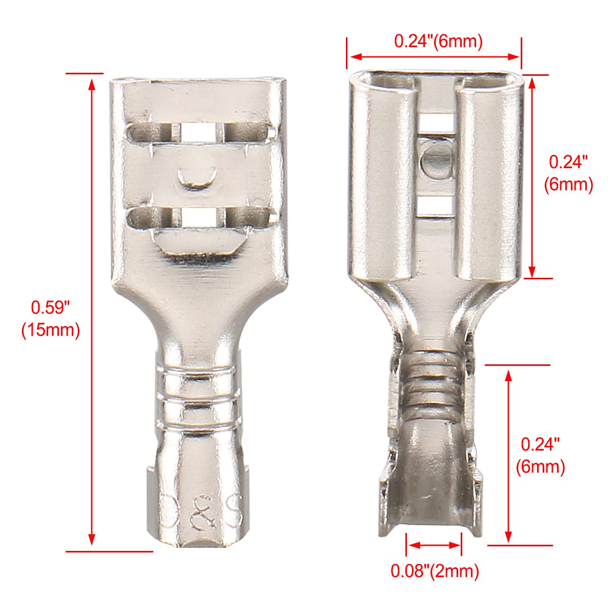 Snapklik.com : Female Spade Quick Splice Crimp Terminals 4.8mm Crimp ...