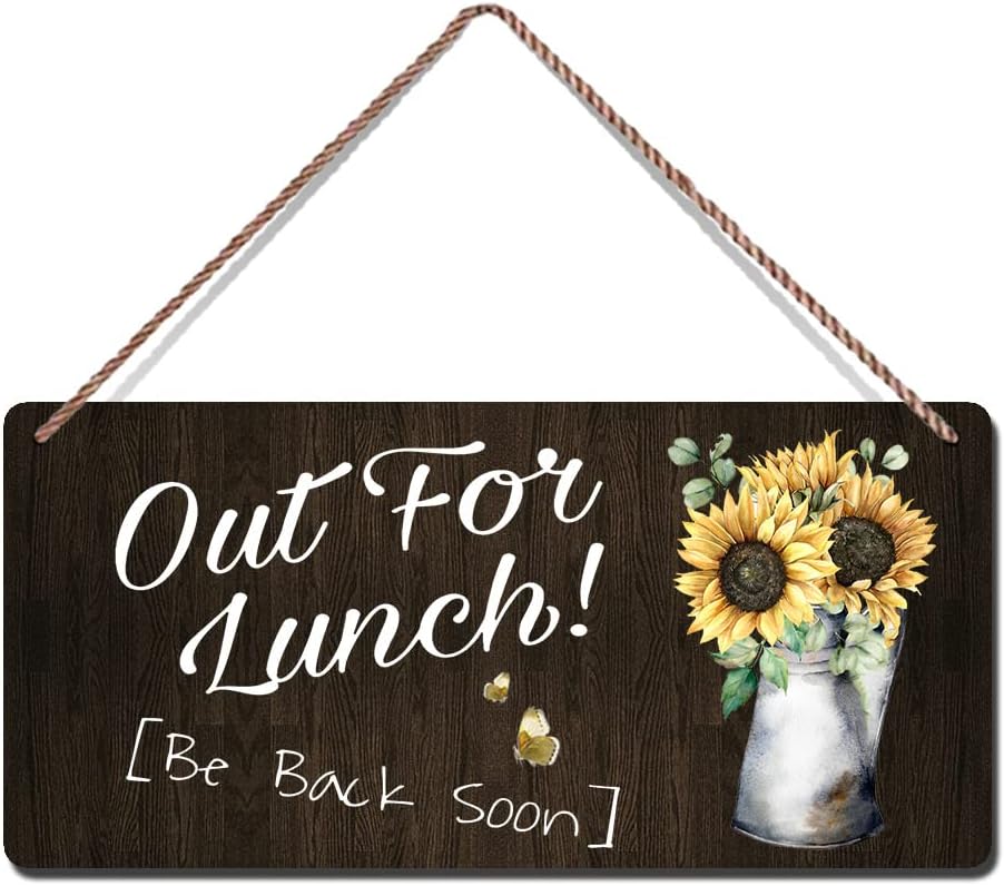 Amazon.com: Sokomurg (12inx6in) Out to Lunch Be Back Soon Door Sign ...