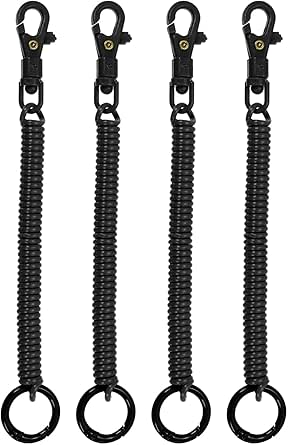 Amazon.com: PATIKIL Retractable Coil Springs Keychain, 4 Pack Anti-lost ...