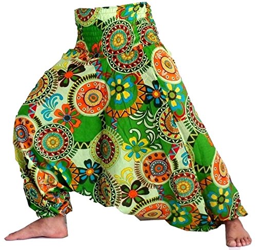 Buy Megh Craft indian yoga gypsy Baggy harem pant foe women (Green ...