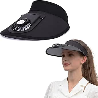 Sun Visor Hats with Fan, Visor with Built-in Fan 2 in 1 Fan Visor Hat ...