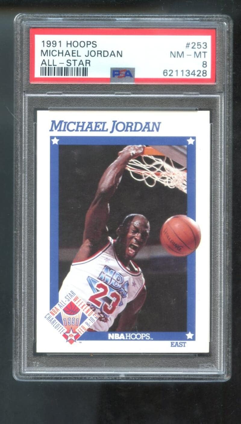 Amazon.com: 1991-92 Hoops #253 Michael Jordan All-Star PSA 8 Graded Basketball Card NBA 91-92 ...