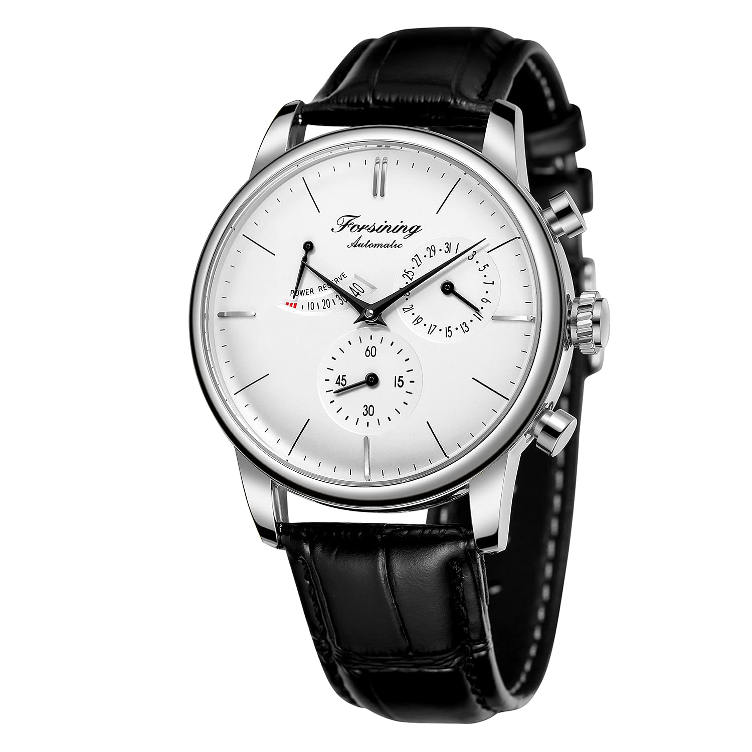 Forsining Men's Automatic Watch Power Reserve Date Display Fashion ...