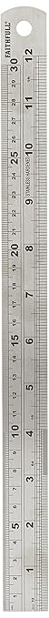 Faithfull RULE300SS 300mm/ 12-inch x 25mm Steel Rule : Amazon.co.uk ...