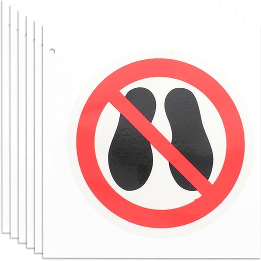 DOITOOL 6PCS do not Step on Stickers Caution Sign Stickers Back self ...