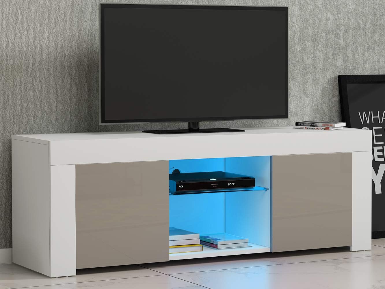 Panana RGB LED TV Stand Cabinet Unit Modern 120cm TV Desk with Storage ...