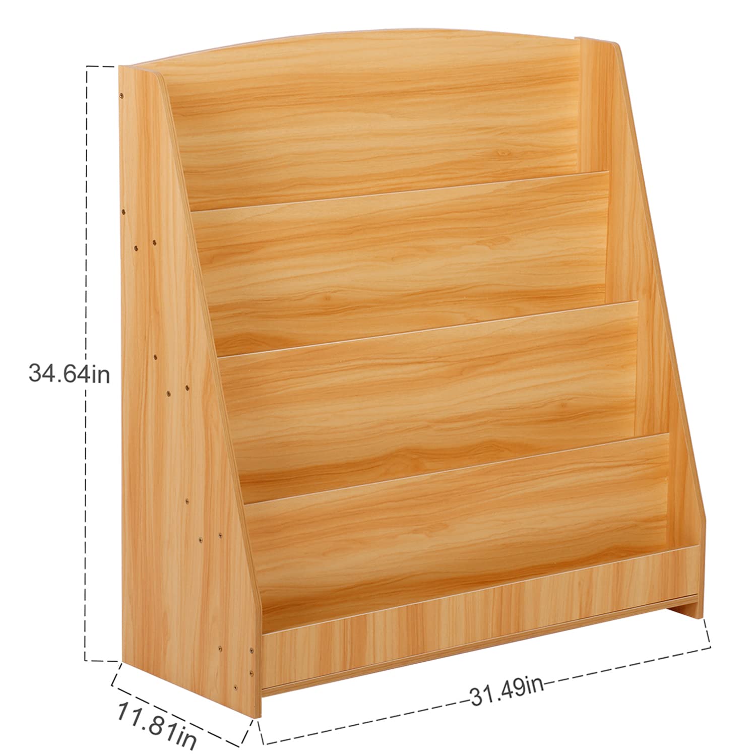 Snapklik.com : 4 Tier Wooden Bookshelf Single Sided Book Shelf ...