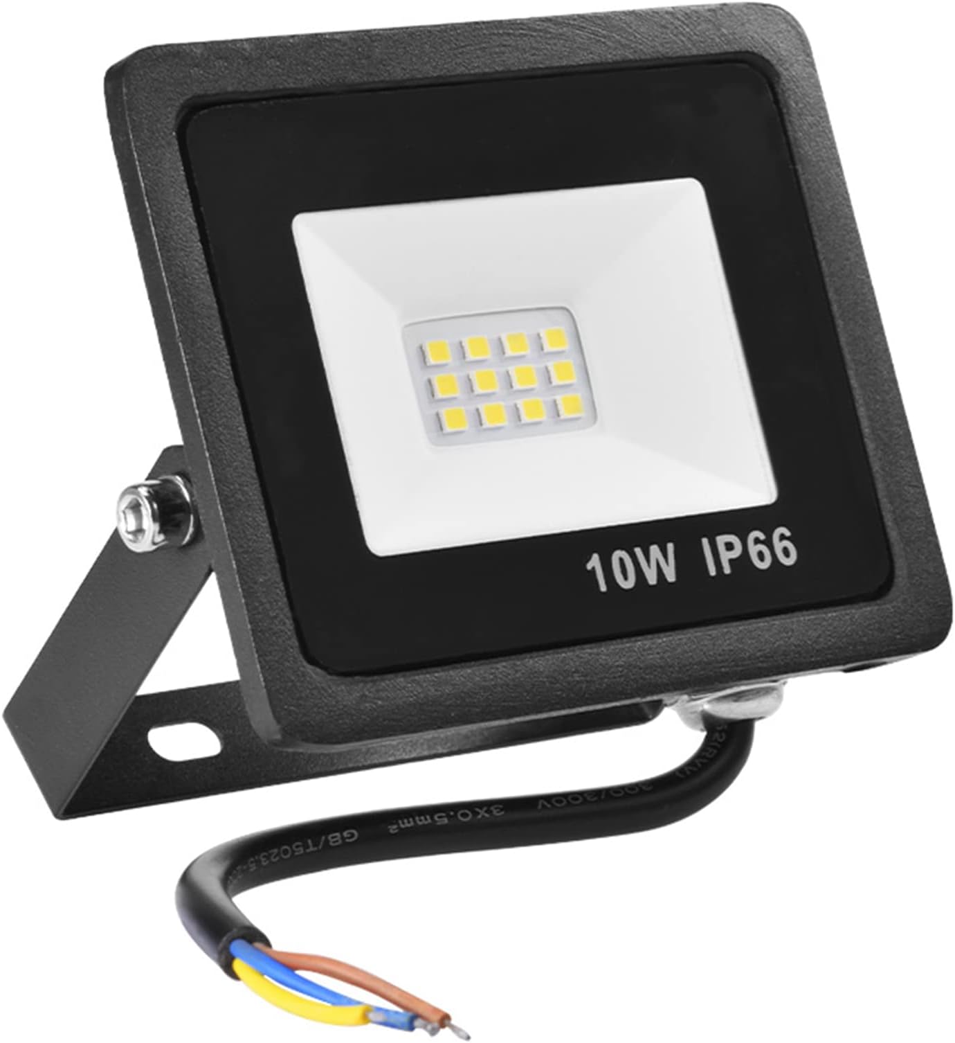 10W LED Flood Lights Outdoor, IP66 Waterproof Security Lights Fixture, 6500K Hardwired Wall Lamp ...