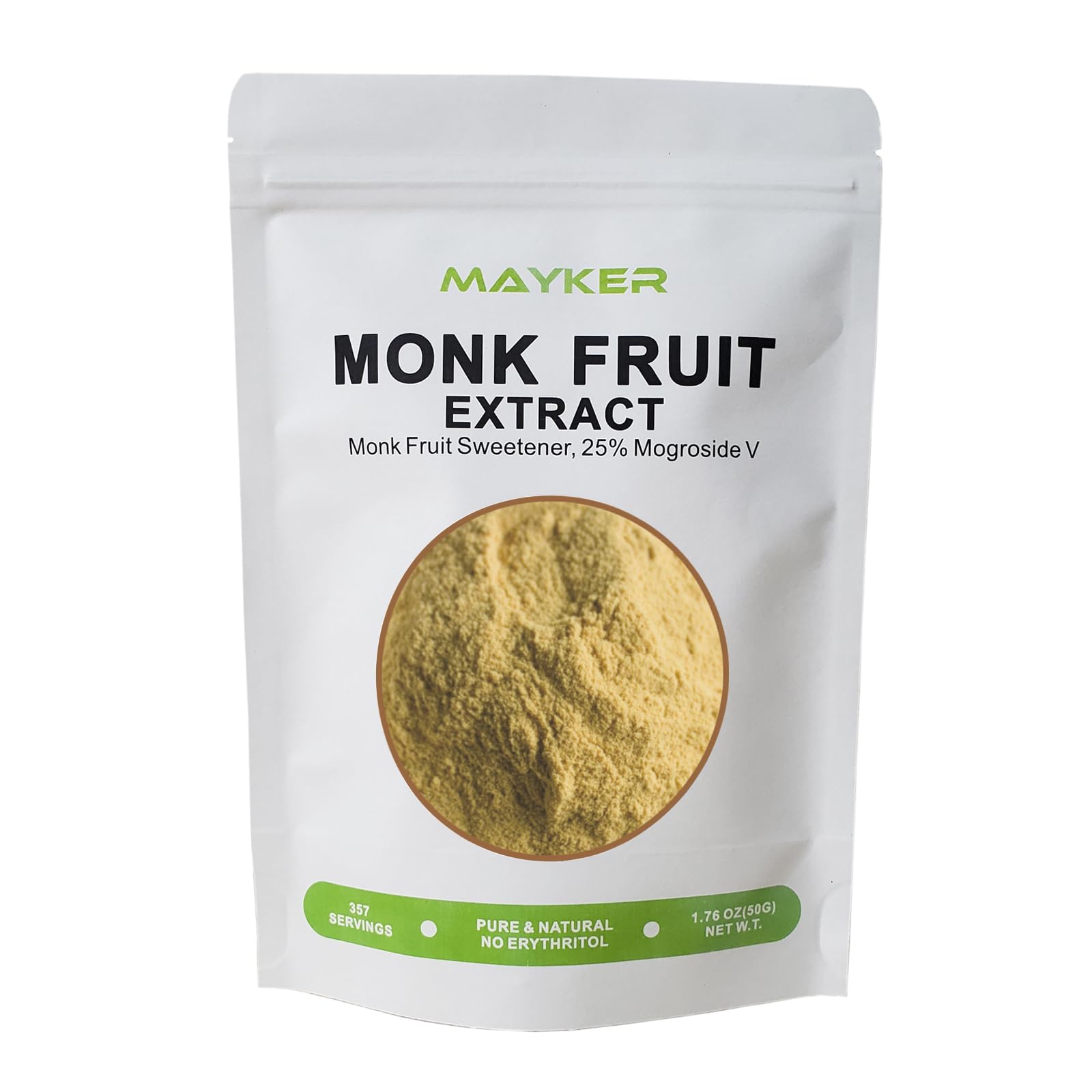 Amazon.com: MAYKER 100% Monk Fruit Extract Powder, 25% Mogroside V, 1. ...