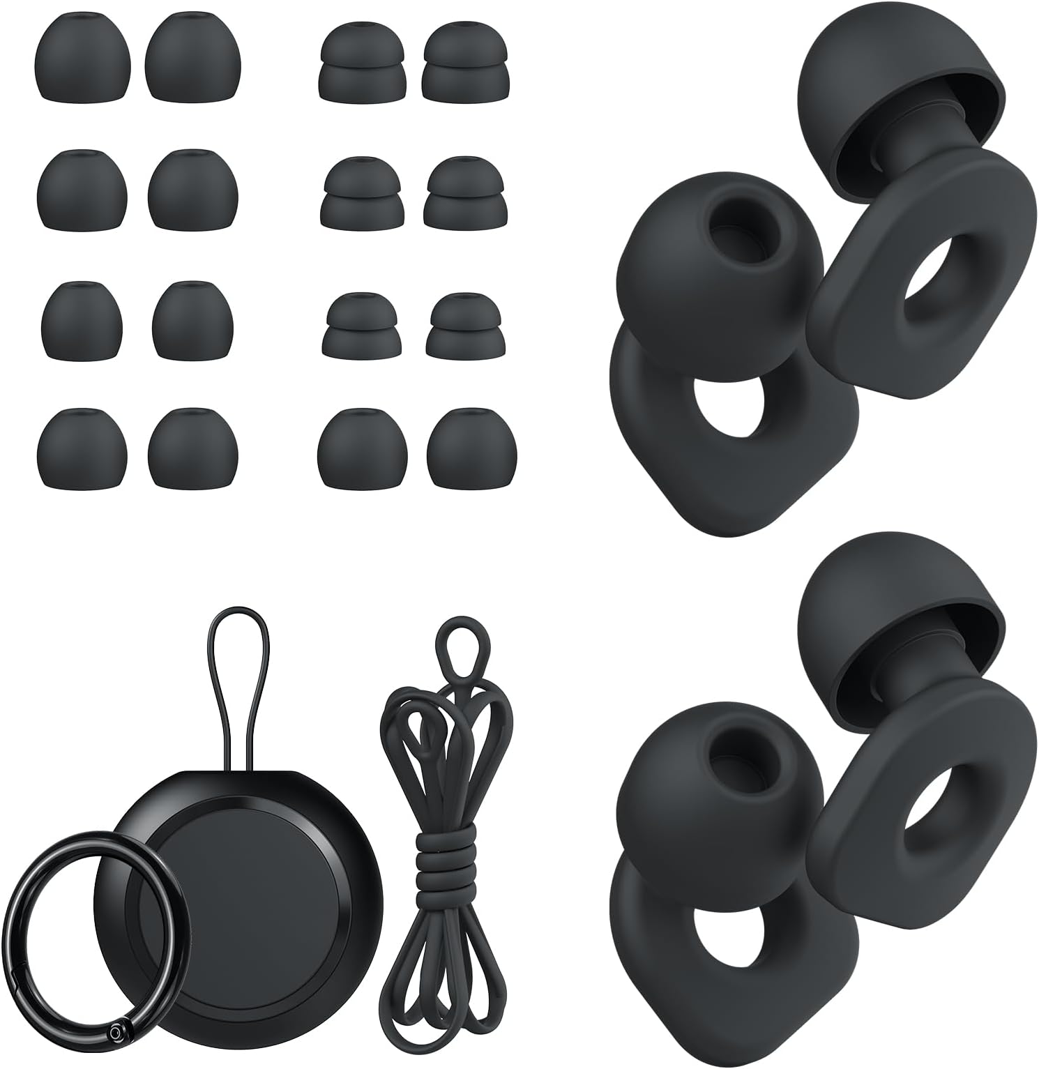 Amazon.com: LOETRUY 2 Pairs Reusable Earplugs with 8 Ear Tips ...