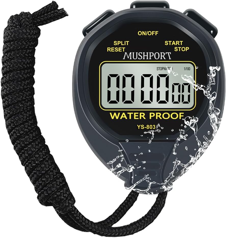 Amazon.com: MUSHPORT Waterproof Stopwatch Timer Only Stopwatch Mode, ON ...