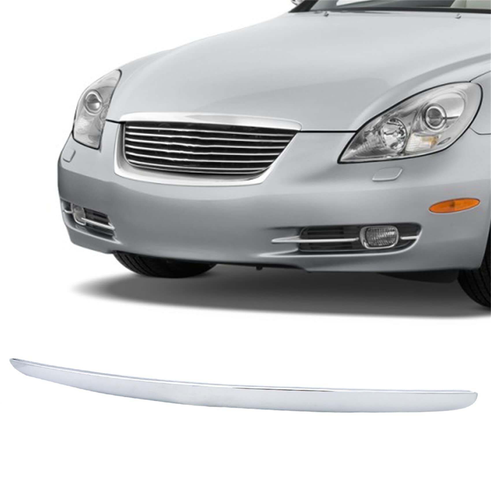 Amazon.com: labwork Front Hood Bonnet Trim Upper Chrome Moulding ...
