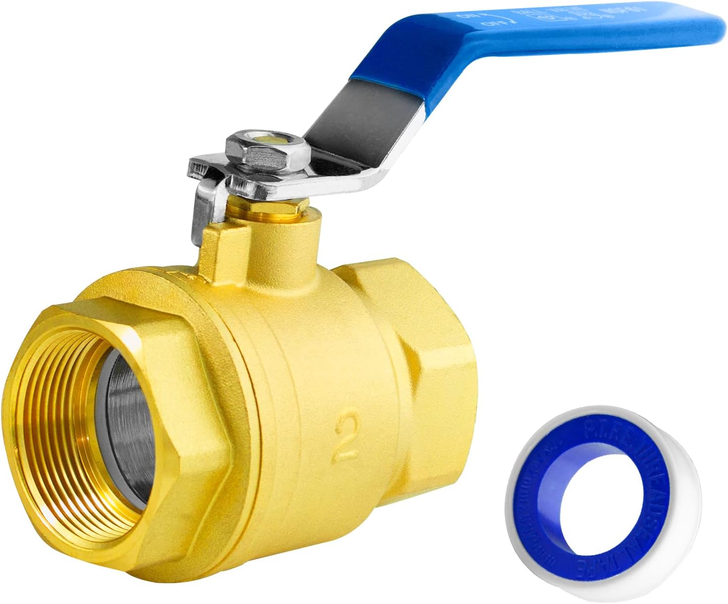 Amazon.com: WiseWater 2" NPT Full Port Brass Ball Valve, with 1/4 Turn ...