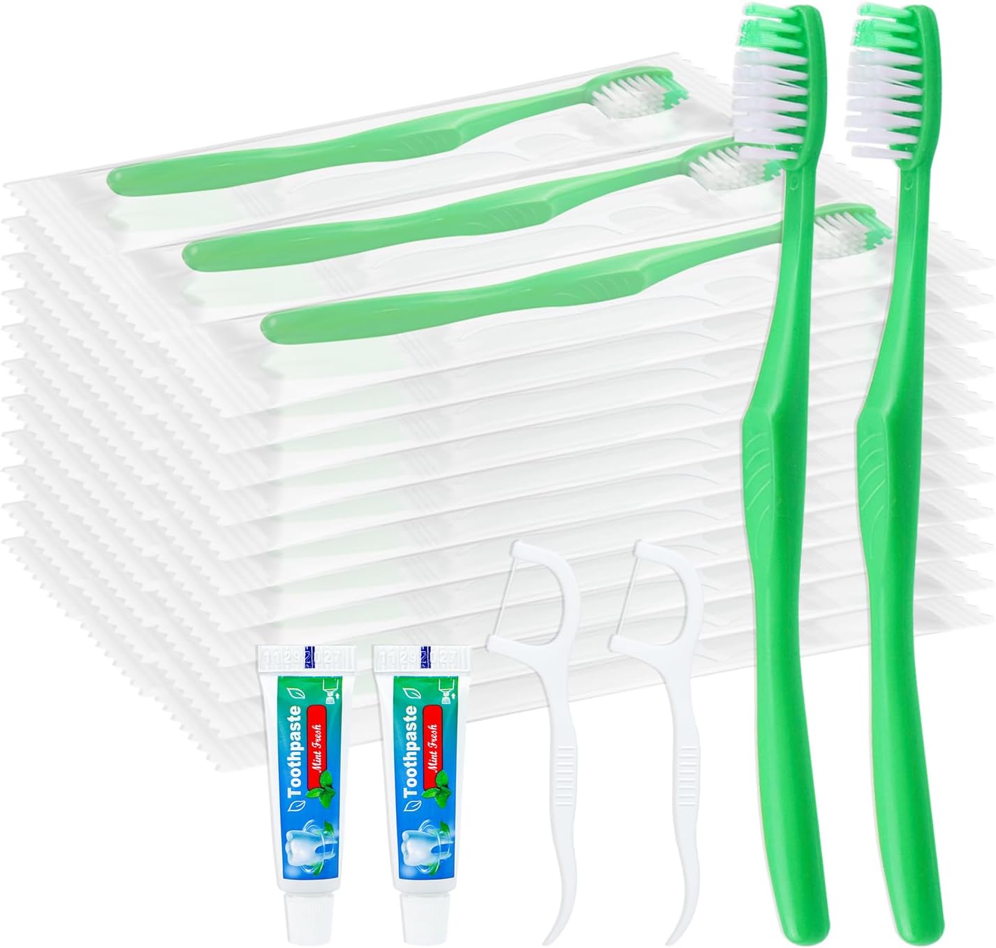 Amazon.com: HAIFOTRVA Disposable Toothbrushes with Toothpaste and Floss ...