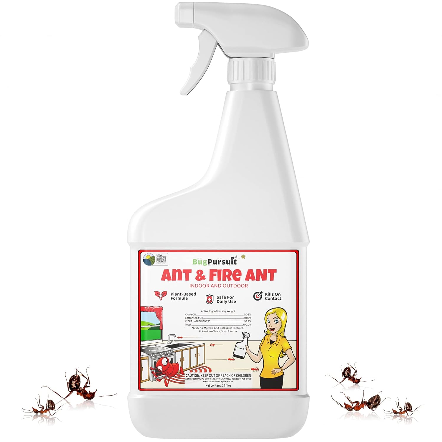 Amazon.com: BugPursuit 24oz Ant Killer: Safe, Effective, and Non-Staining, Kills Ants & Fire ...