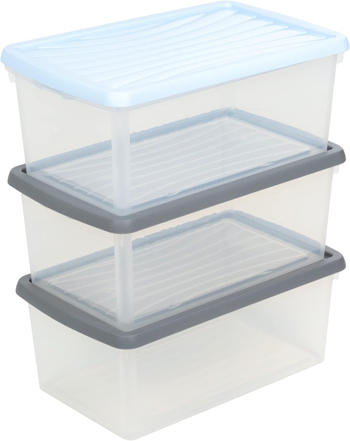 Plastic Storage Boxes Strong Clear 9L Box & Assorted Lid Home Office ...