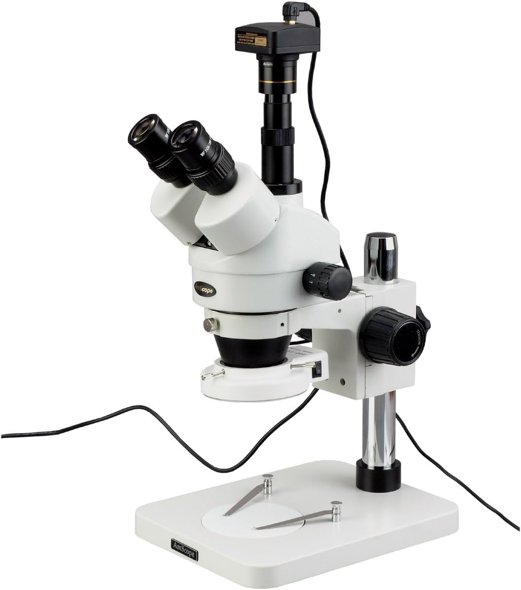 Amazon.com: AmScope SM-1TSZ-144S-5M Digital Professional Trinocular ...