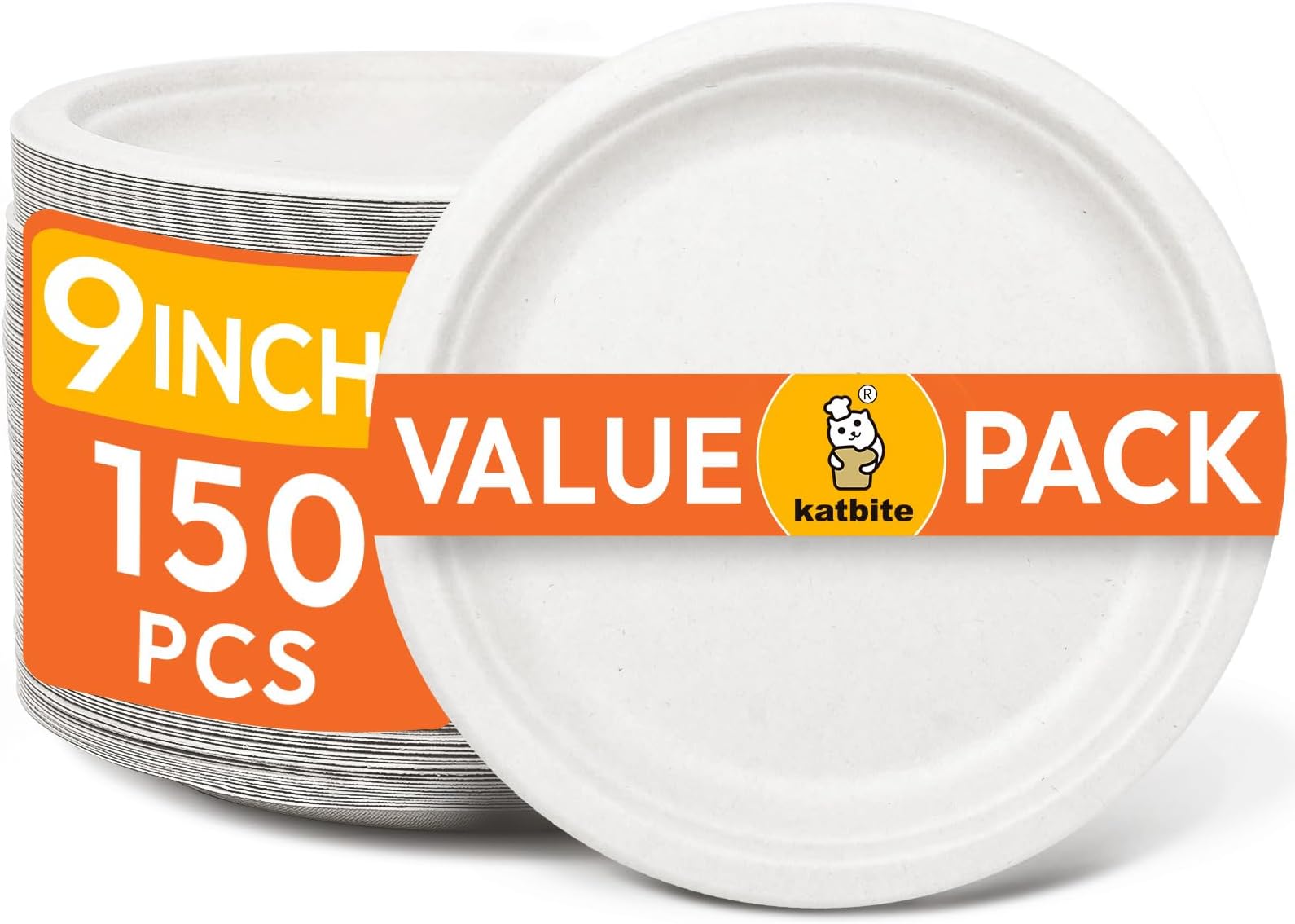 Amazon.com: katbite Heavy Duty Paper Plates 100% Compostable Plates ...