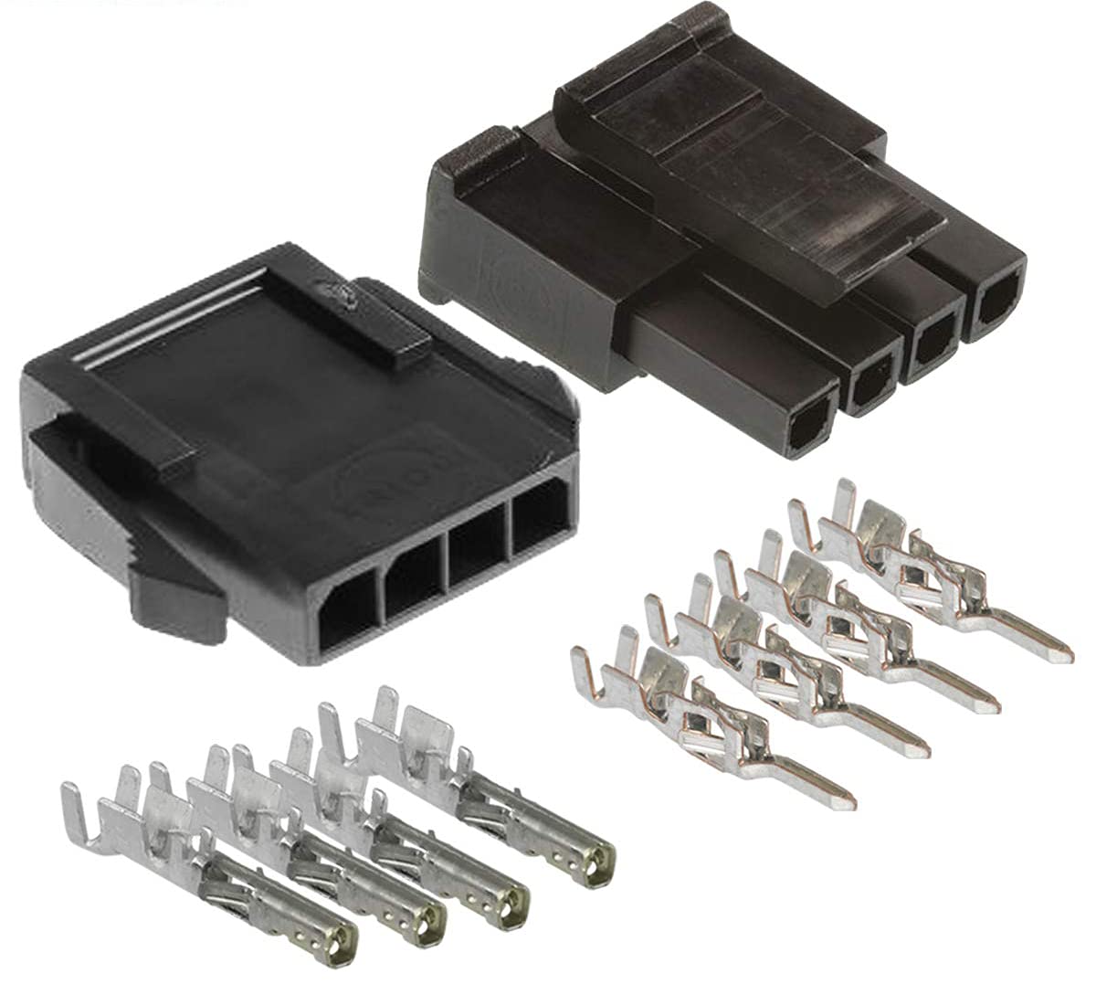 Molex Micro-Fit 3.0 Single Row (4-Pin) Male & Female Receptacle Plug, w ...