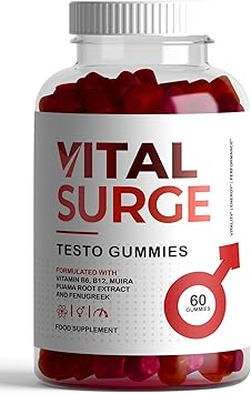 Vital Surge Testo Gummies, 60 Gummies, Formulated with Vitamins B6, B12 ...