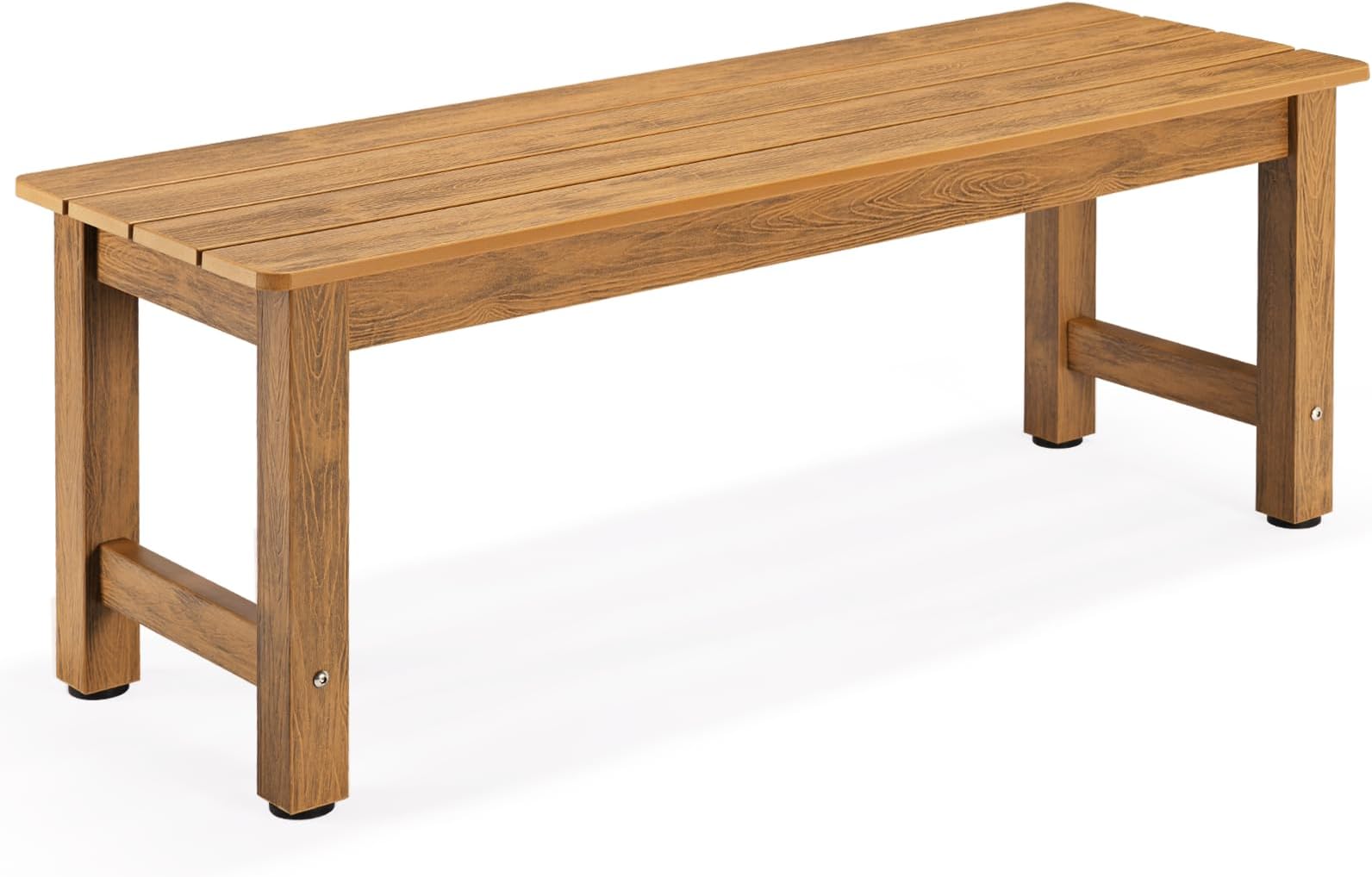 Amazon.com: VINGLI Outdoor Wooden Bench, 63" All Weather Patio Bench ...