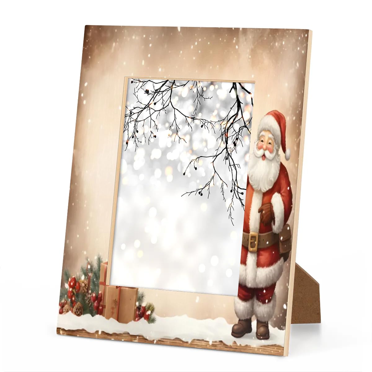 Amazon.com - FIXIXI Christmas Picture Frame 5x7, Winter Xmas Santa 5x7 ...