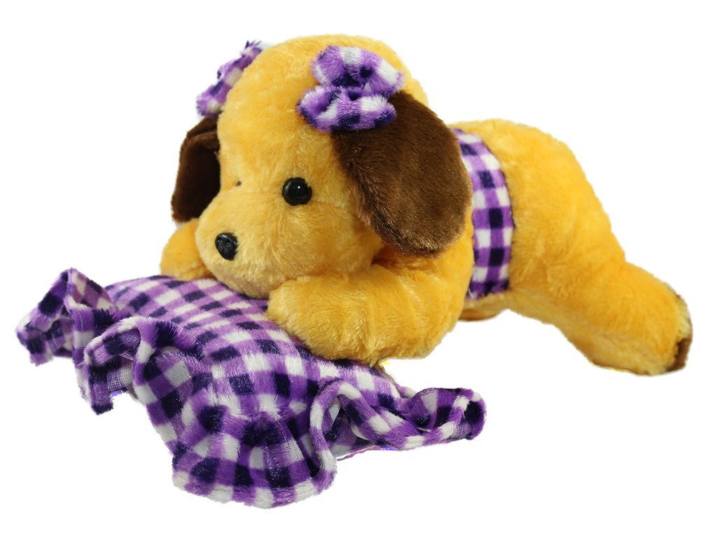 Buy Tickles Laying Dog with Cushion Stuffed Soft Plush Animal Toy for ...