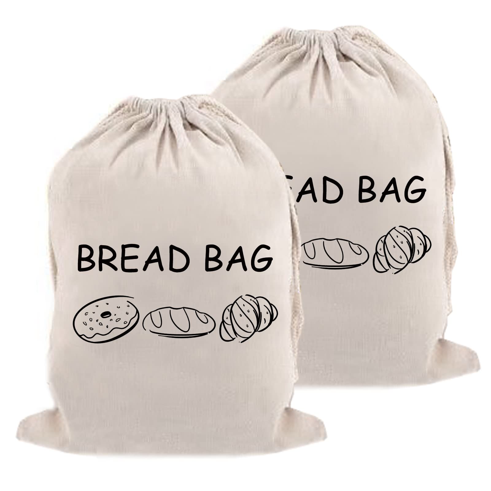 Amazon.com: MAOSGO Bread Bags, 2 Pack Large Linen Bread Bag Reusable ...